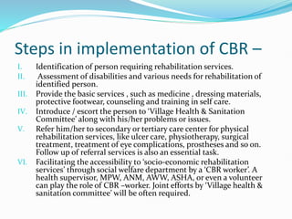 Rehabilitation through CBR and its practical Aspects | PPT