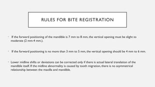 Concepts of bite registration in orthodontics | PPTX