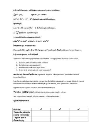 Cəbr 7 ci sinif icmalı | PDF