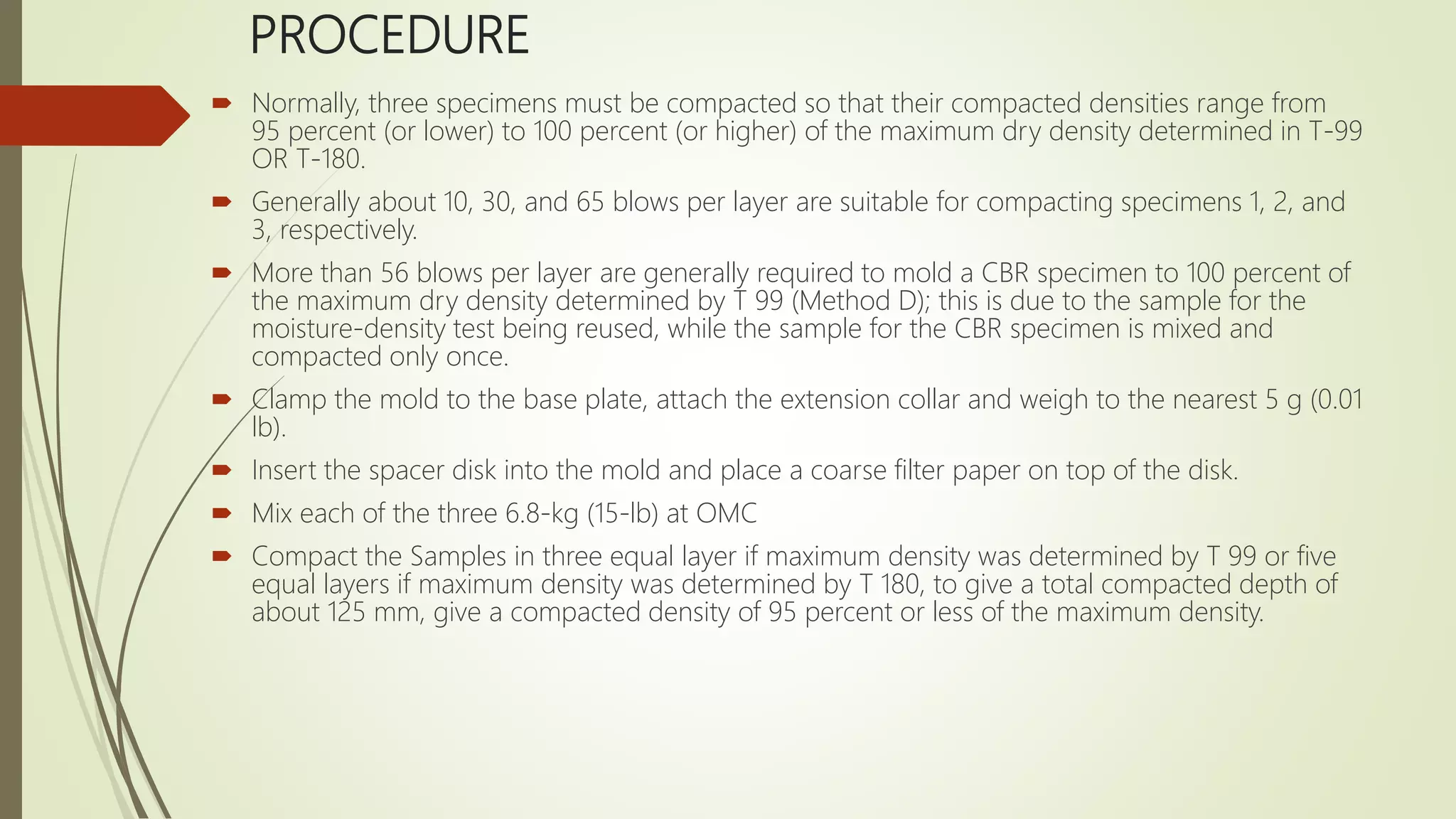 Cbr aashto t193 plus proctor t180 | PPTX