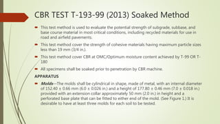 Cbr aashto t193 plus proctor t180 | PPTX