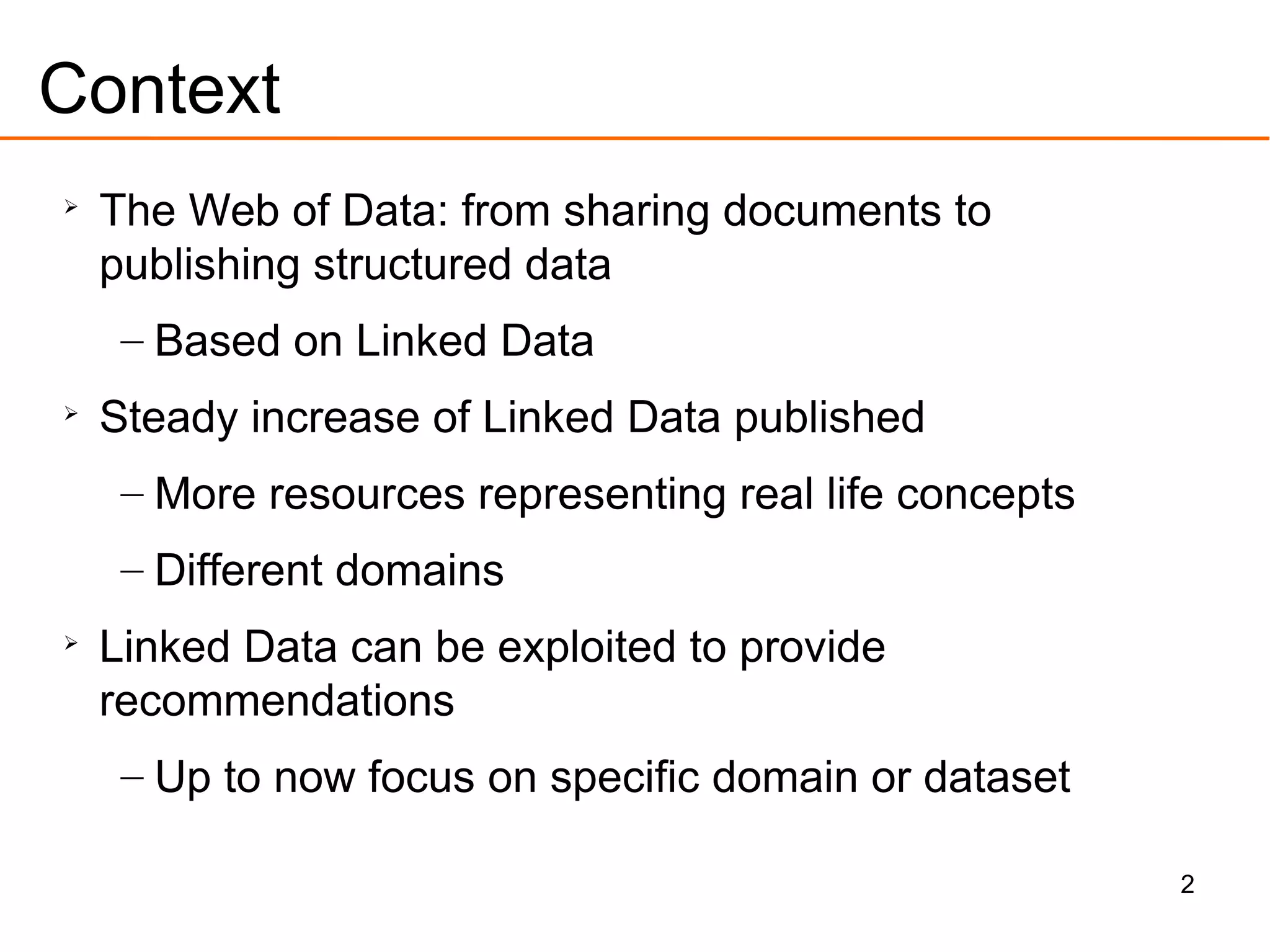 Redyal A Dynamic Recommendation Algorithm Based On Linked Data Ppt