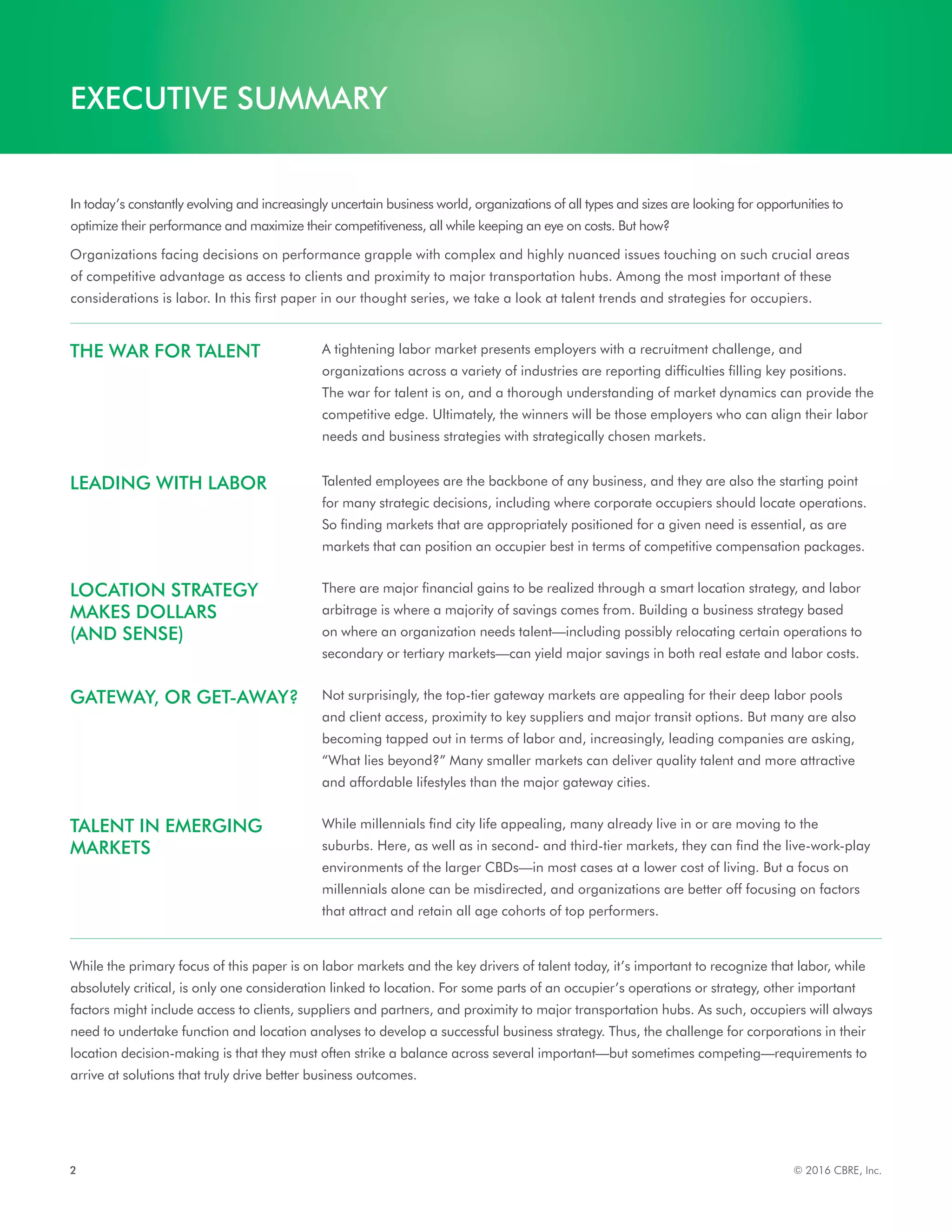 CBRE PART 1 - Aligning the workforce and the workplace | PDF