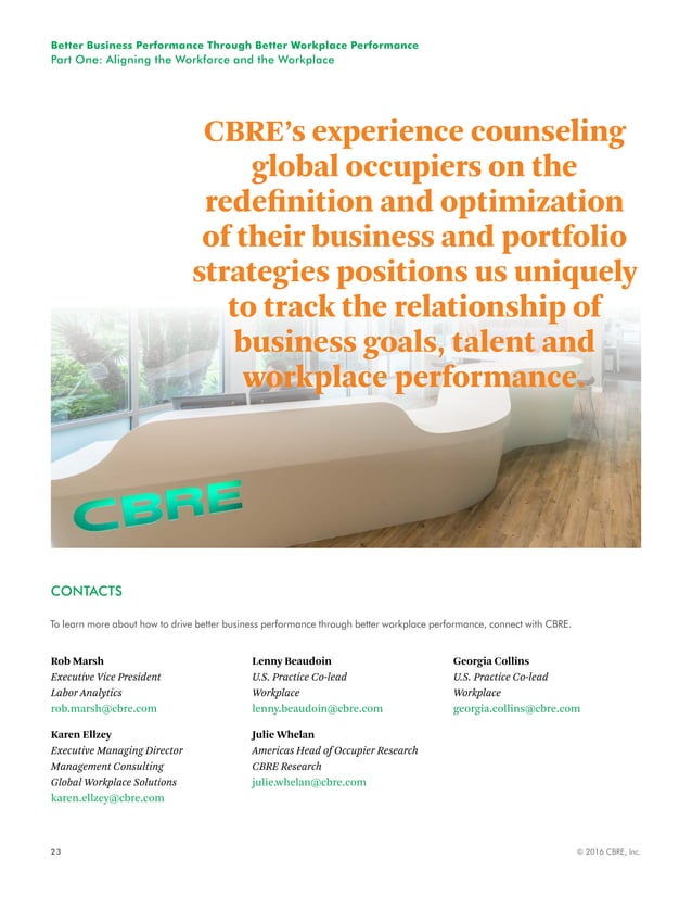CBRE PART 1 - Aligning the workforce and the workplace | PDF | Job ...