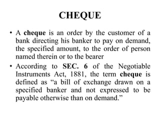 NEGOTIABLE INSTRUMENTS | PPTX