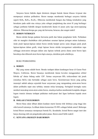 CBR STRUKTUR DAN KEREAKTIFAN UNSUR BORON DAN SENYAWANYA | PDF
