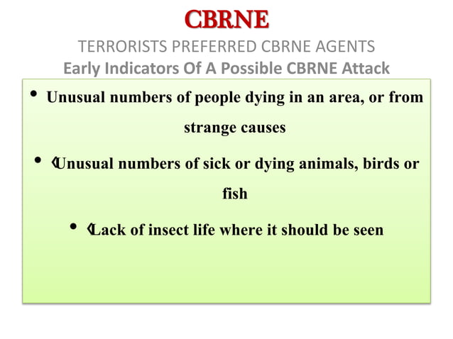 CBRNE | PPTX | Arms & Ammunition | Sensitive Topics