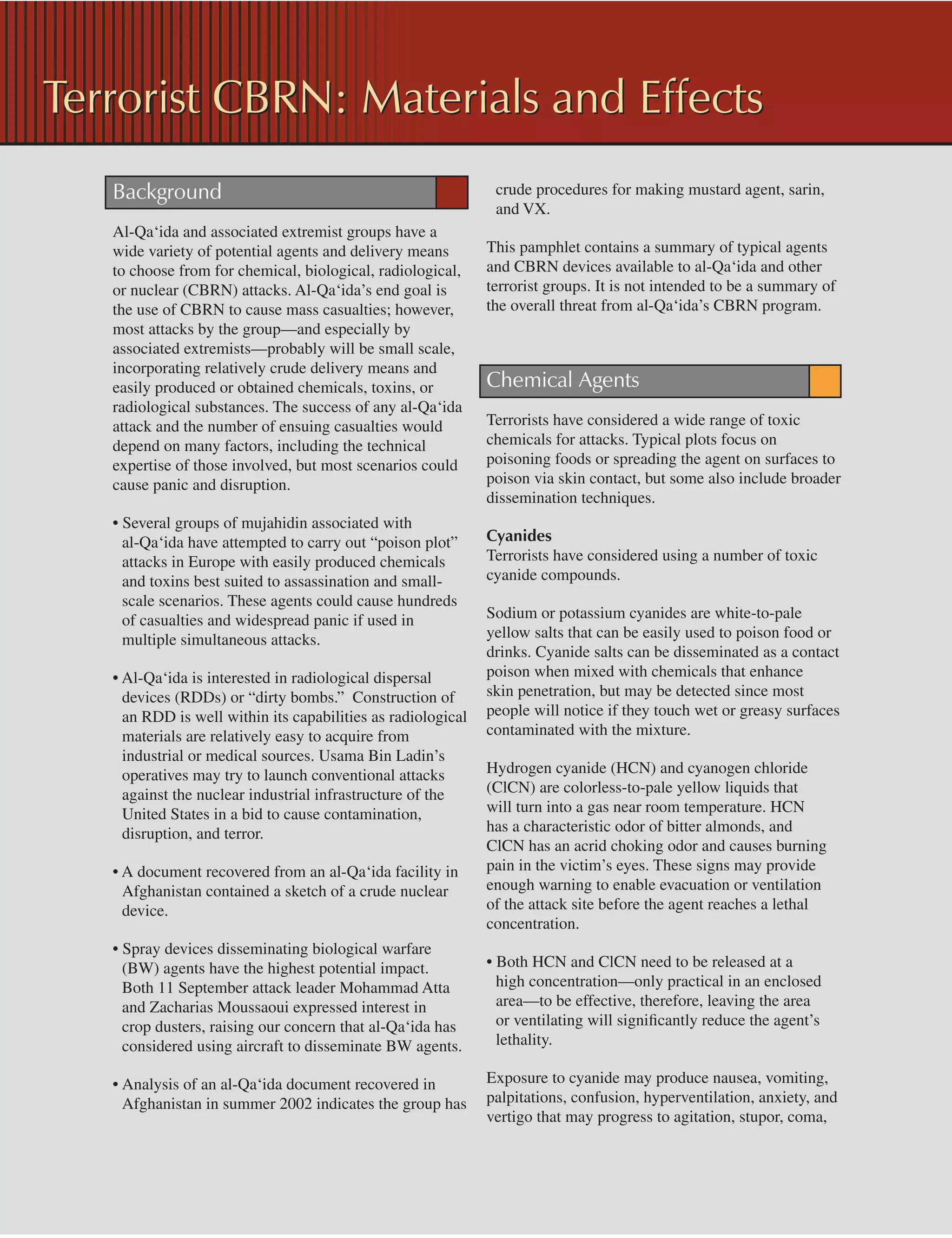 Cbrn threat | PDF