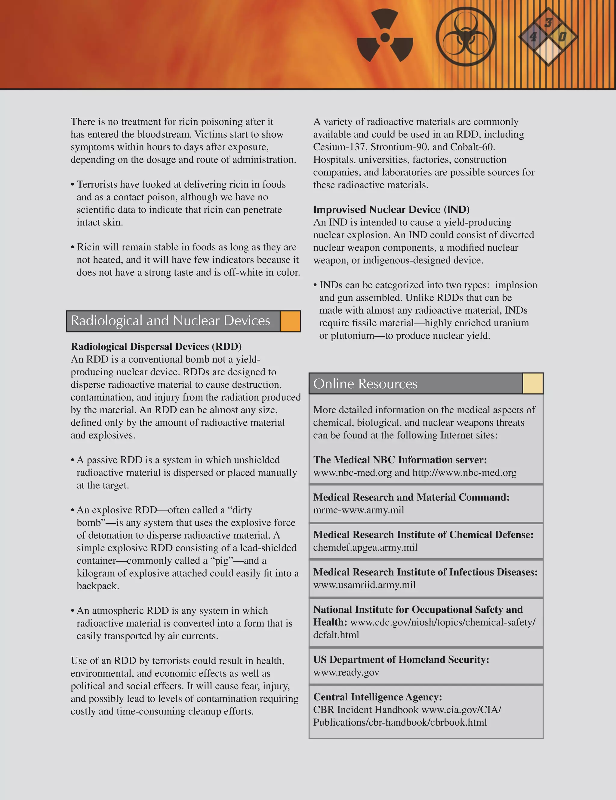 Cbrn threat | PDF