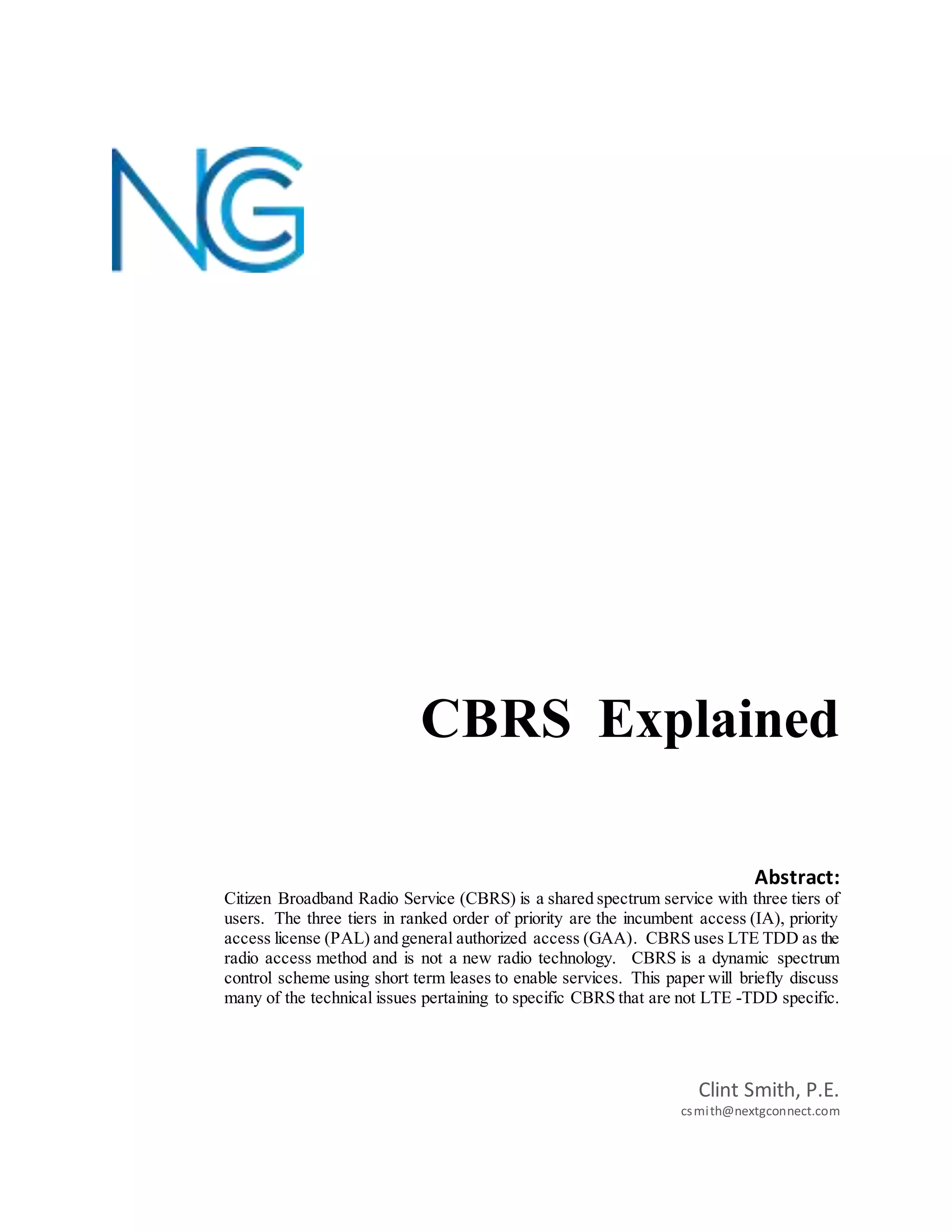 Cbrs explained | DOCX