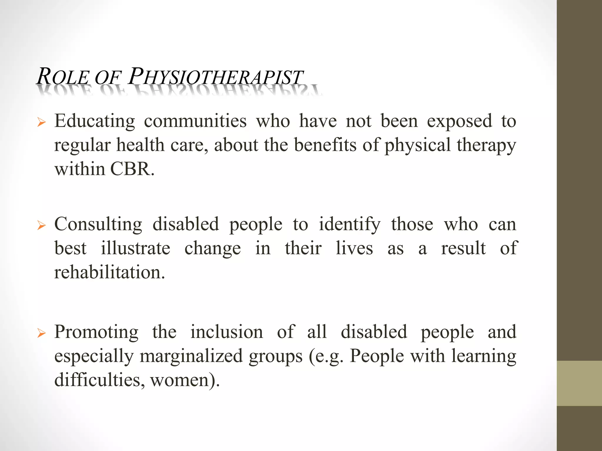 COMMUNITY BASED REHABILITATION AND INSTITUTIONAL BASED REHABILITAION | PPTX