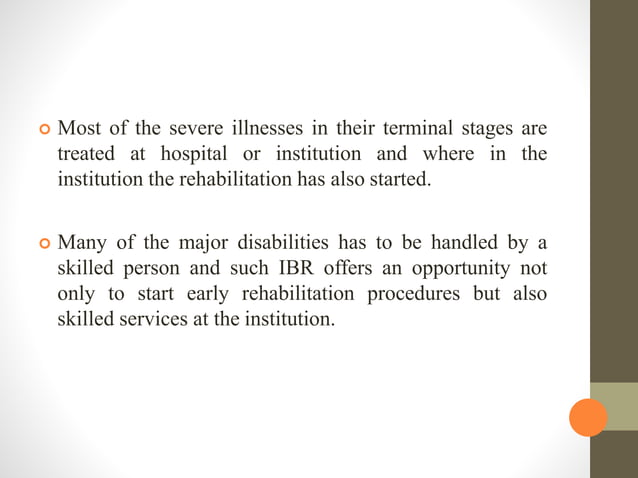 COMMUNITY BASED REHABILITATION AND INSTITUTIONAL BASED REHABILITAION ...