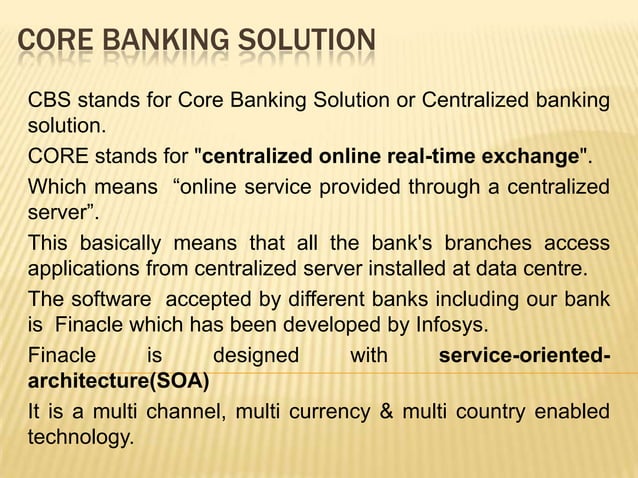 introduction to finacle | PPTX | Business Banking & Finance | Business