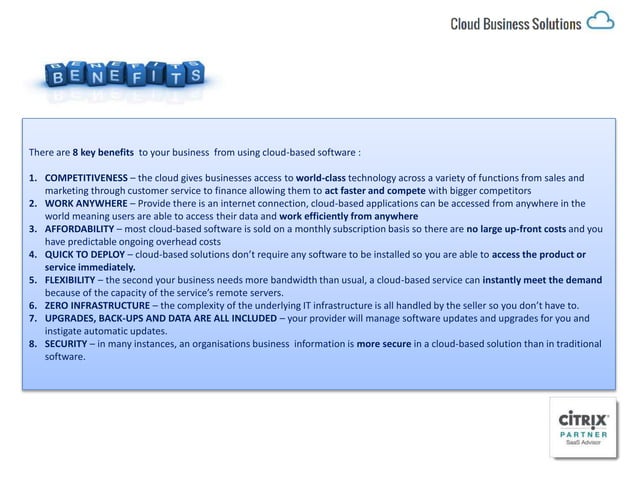 Cloud Business Solutions - whta we do | PPT