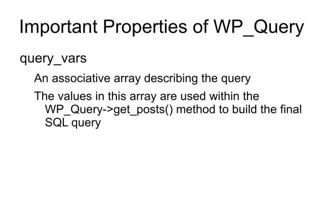 WP_Query Overview | PPT
