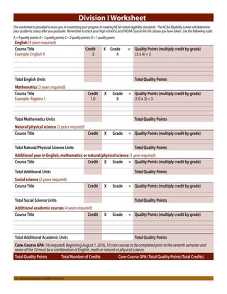 NCAA - Eligibility Center | PDF