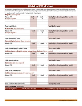 NCAA - Eligibility Center | PDF