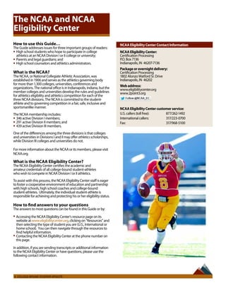 NCAA - Eligibility Center | PDF