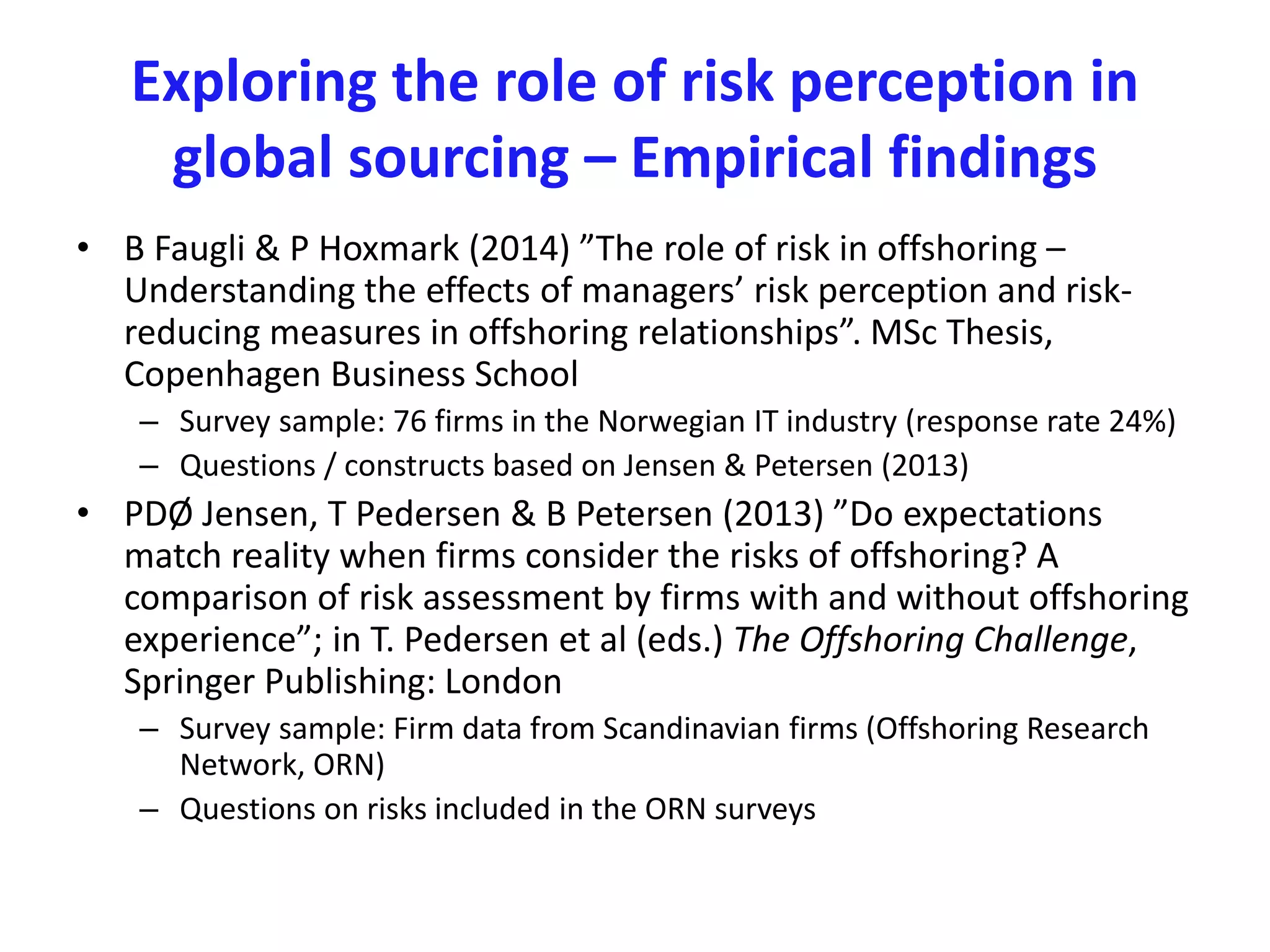 Strategy, benefits, and risks in “transformational” global sourcing | PPT