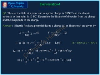 CBSE QA/ Electrostatics-4/ Electric Potential | PPT