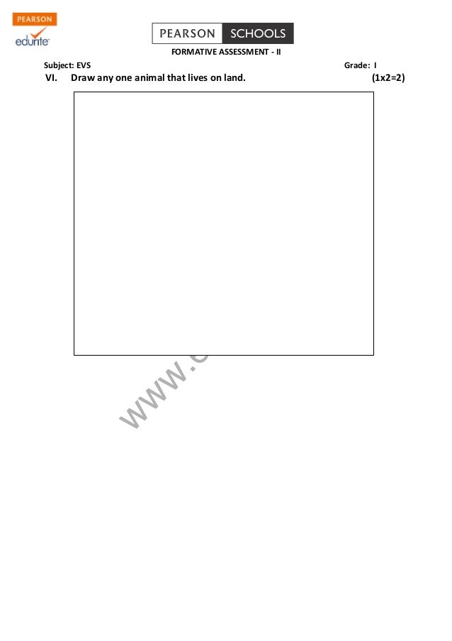 Class 1 CBSE EVS Question Paper FA 2