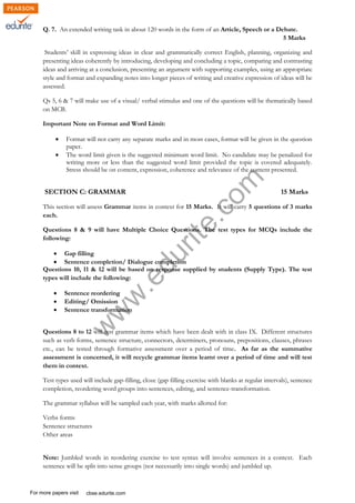 Class 10 Cbse English Commuicative Sample Paper Term 2 2014 | PDF