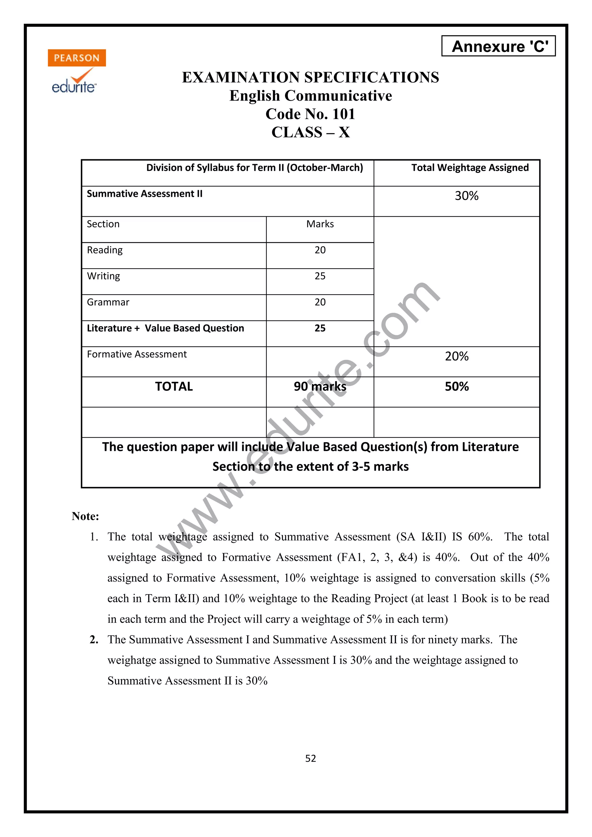 Class 10 Cbse English Communicative Sample Paper 2013 Model 1 | PDF