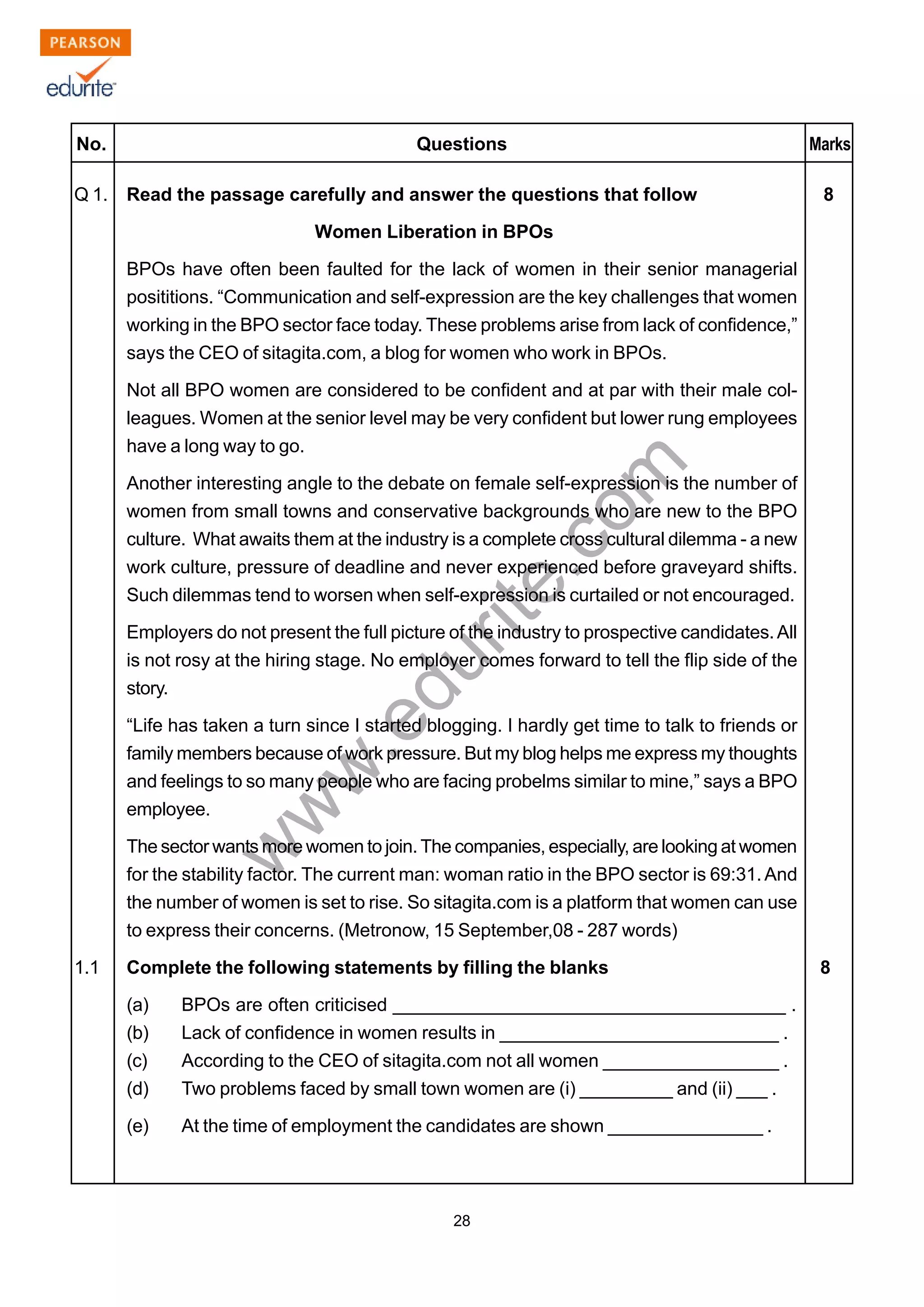 Class 10 Cbse English Communicative Sample Paper Model 2 2009 | PDF