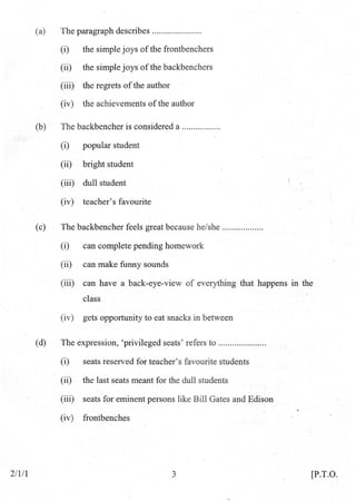 Class 10 Cbse English Language Literature QP Term 2 Set 2 | PDF