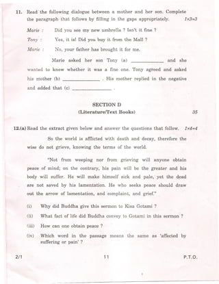Class 10 Cbse English Language Literature Question Paper Term 2 Set 3 | PDF