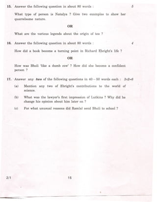 Class 10 Cbse English Language Literature Question Paper Term 2 Set 3 | PDF