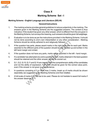 Class 10 English Literature Sample Paper Model 1 2009 | PDF