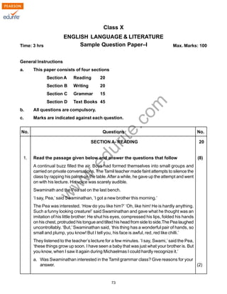 Class 10 English Literature Sample Paper Model 1 2009 | PDF