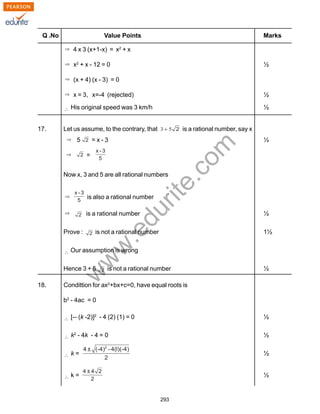 Class 10 Cbse Maths 2010 Sample Paper Model 3 | PDF