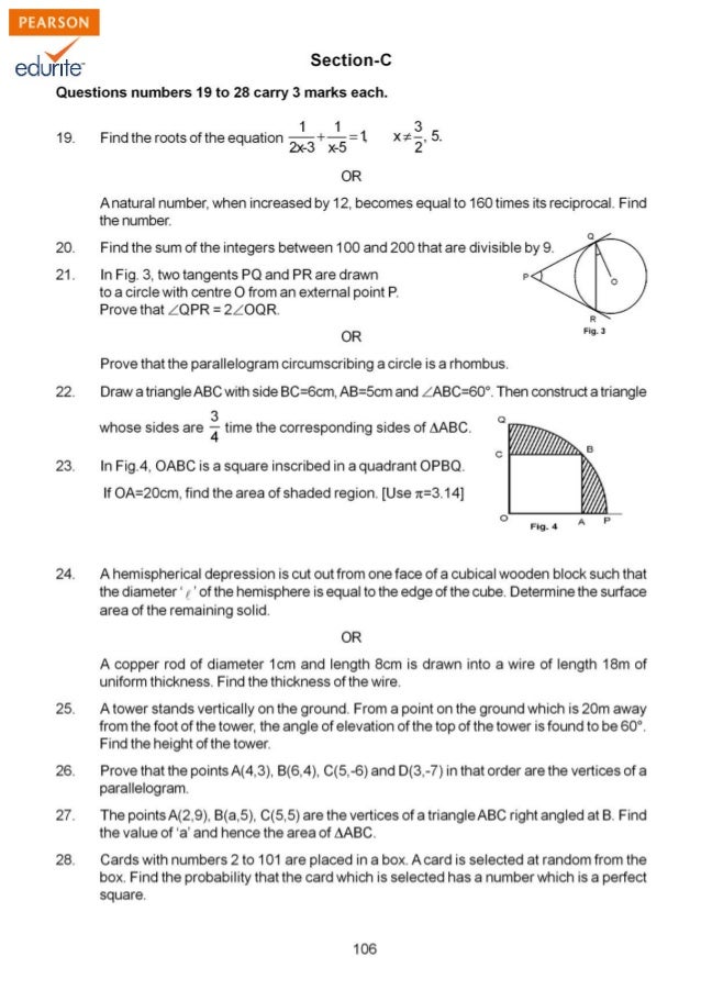 Class 10 Cbse Maths Sample Paper Term 2 2012 Class 10 Cbse Maths Sample Paper Term 2 2012