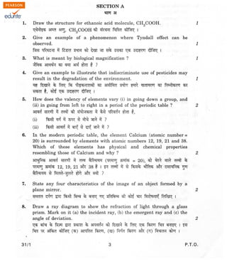 Class 10 Cbse Science Question Paper 2 2011 | PDF | Eye and Vision ...