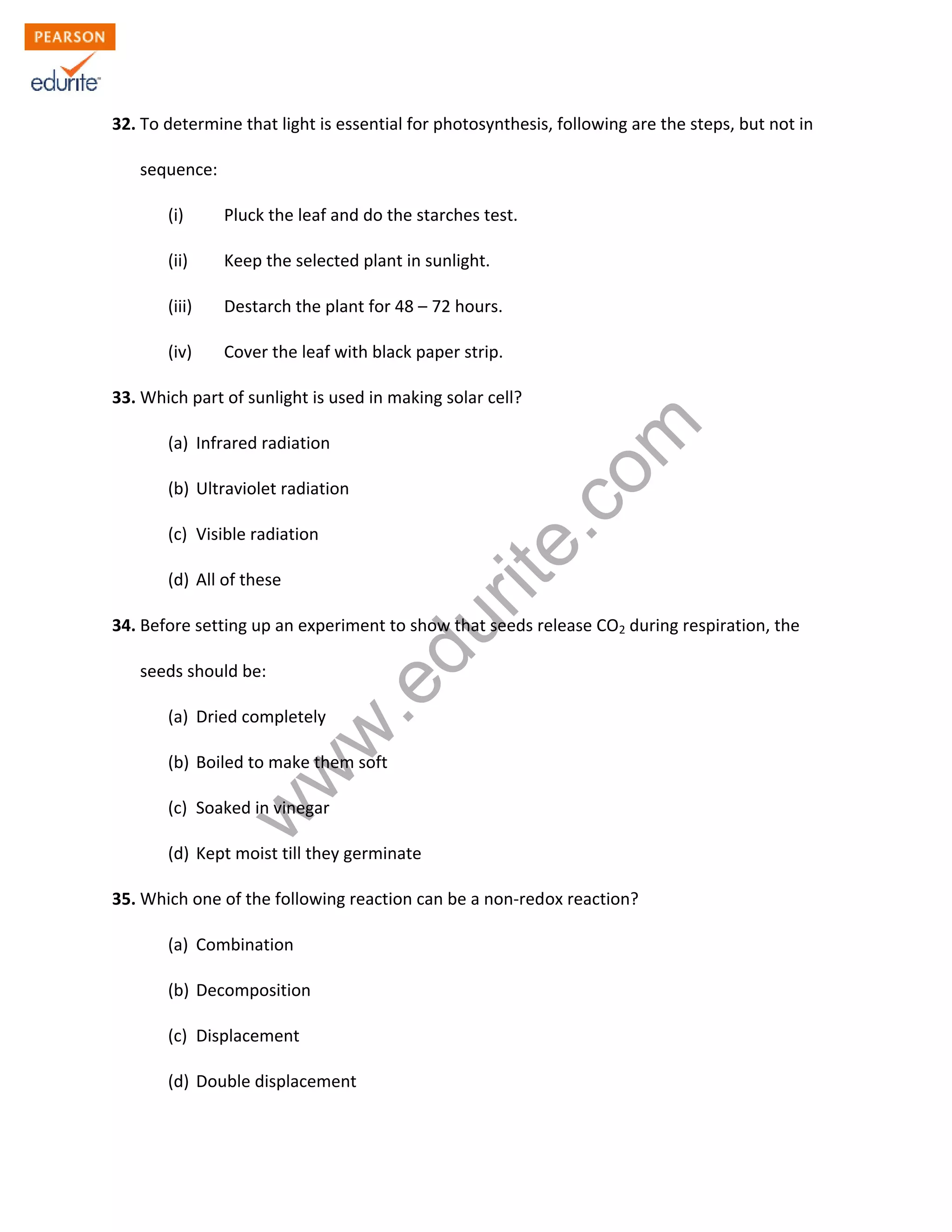 Class 10 Cbse Science Sample Paper Term 1 Model 1 | PDF