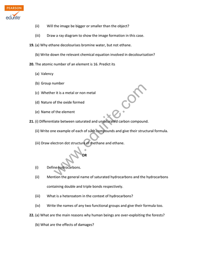 Class 10 Cbse Science Sample Paper Term 2 Model 1 | PDF