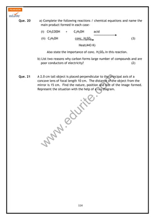Class 10 Cbse Science Sample Paper Term 2 2012-13 Model 3 | PDF