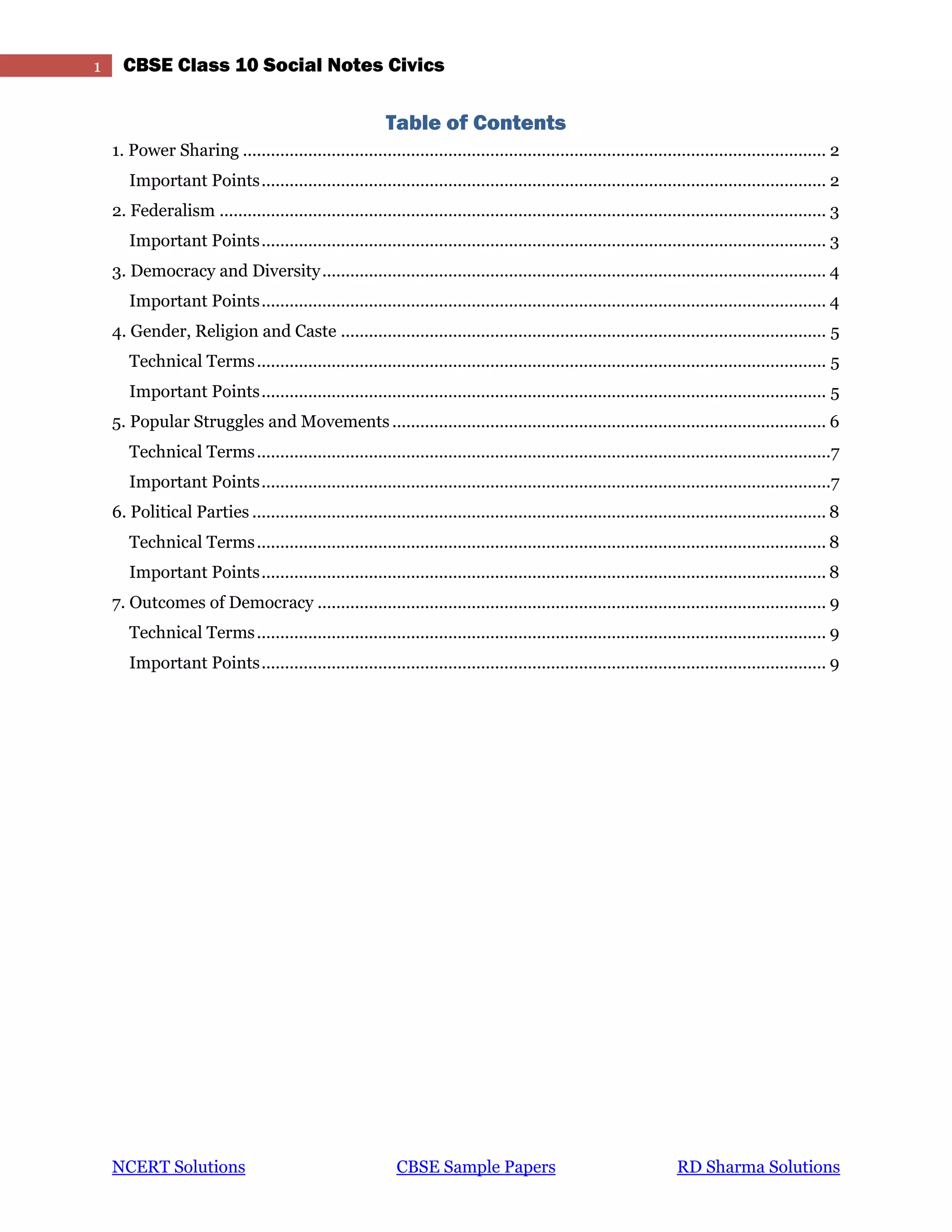 Cbse class-10-social-science-civics-notes | PDF