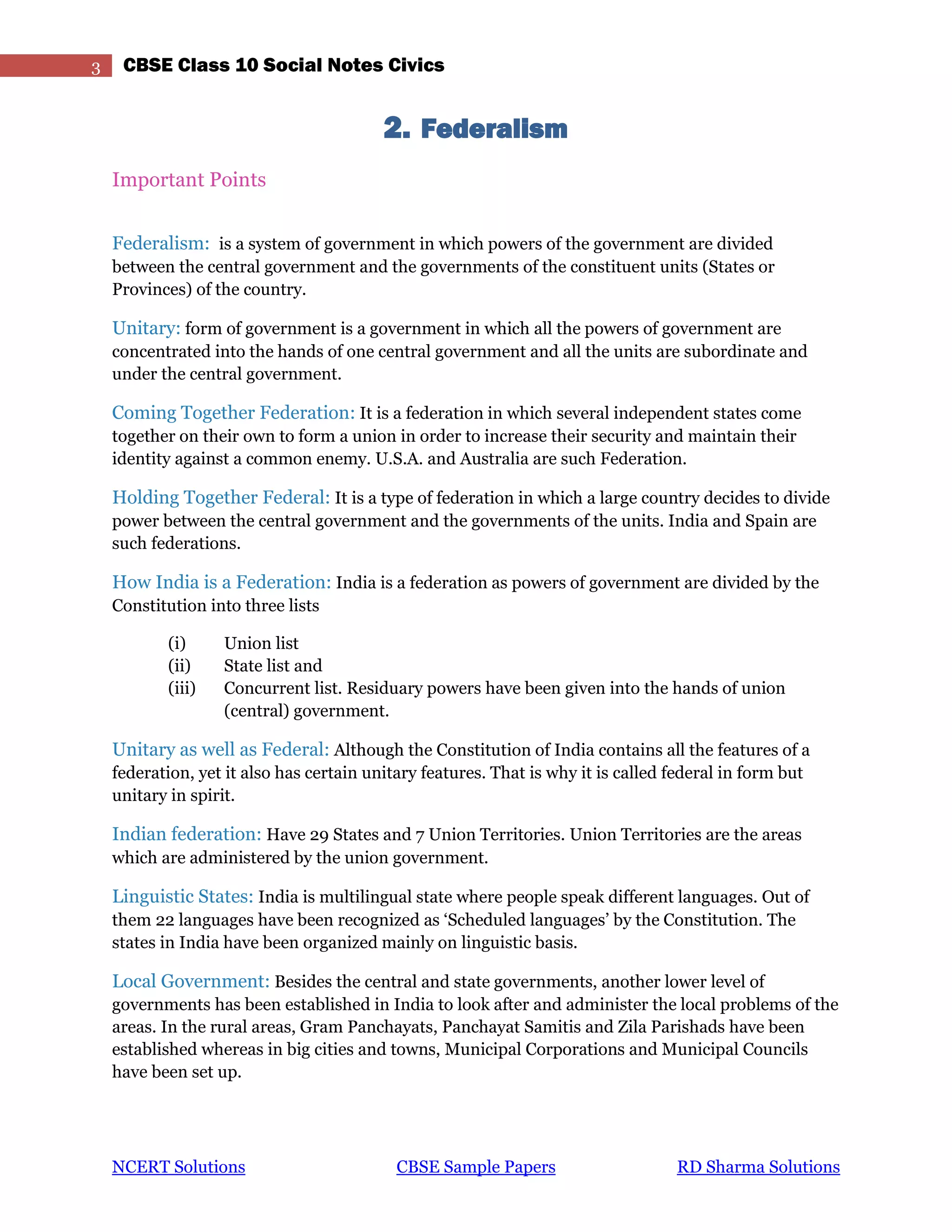 Cbse class-10-social-science-civics-notes | PDF