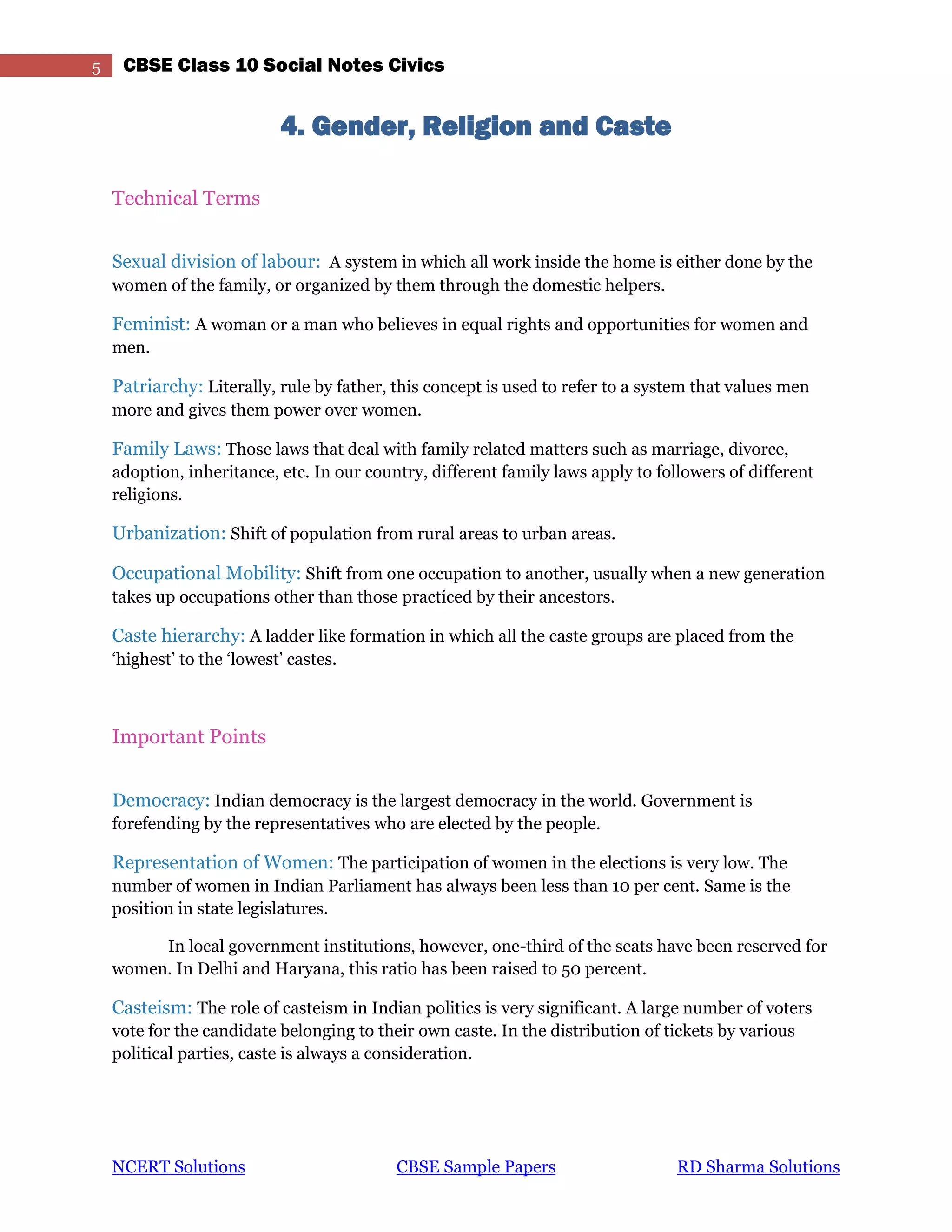 Cbse class-10-social-science-civics-notes | PDF