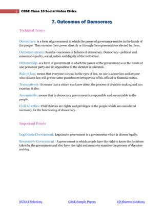 Cbse class-10-social-science-civics-notes | PDF