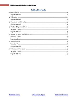 Cbse class-10-social-science-civics-notes | PDF