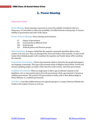 Cbse class-10-social-science-civics-notes | PDF