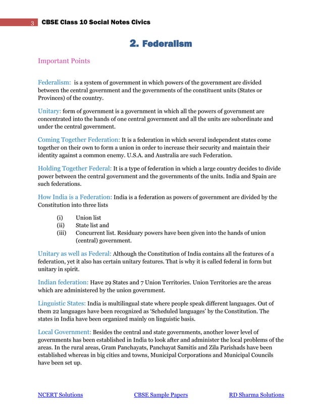 Cbse class-10-social-science-civics-notes | PDF