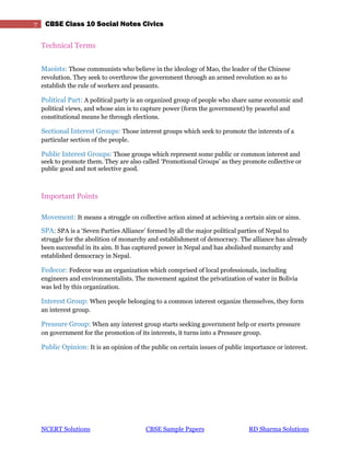 Cbse class-10-social-science-civics-notes | PDF