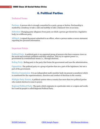 Cbse class-10-social-science-civics-notes | PDF