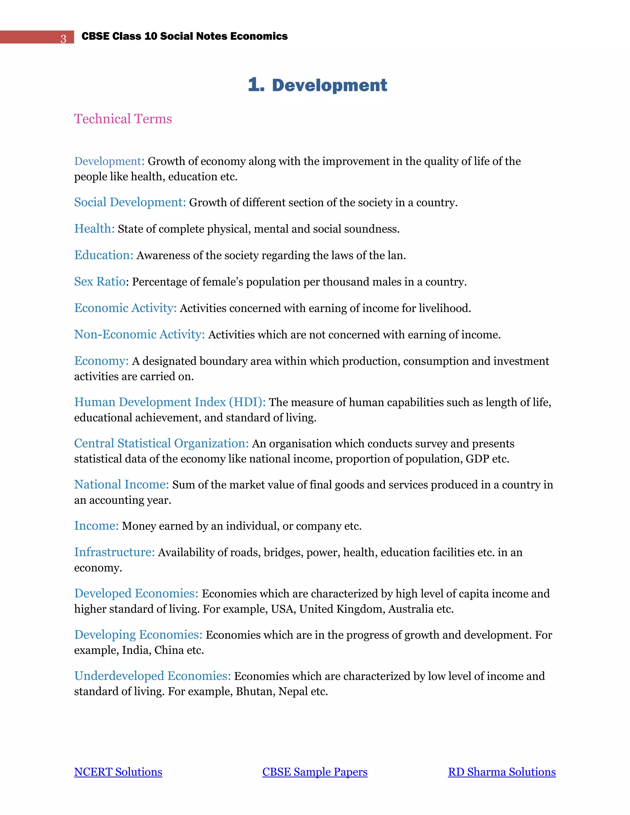 Cbse class-10-social-science-economics-notes | PDF
