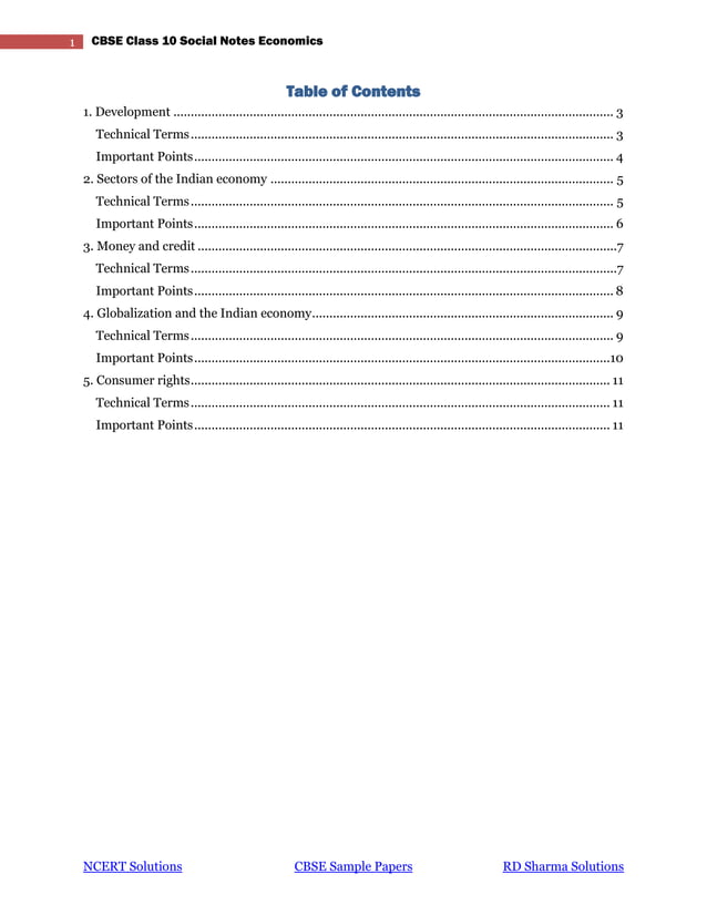 Cbse class-10-social-science-economics-notes | PDF